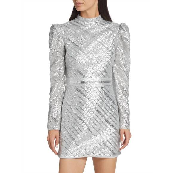 SAYLOR | Dresses | New Saylor Pille Sequin Mini Dress In Silver | Poshmark